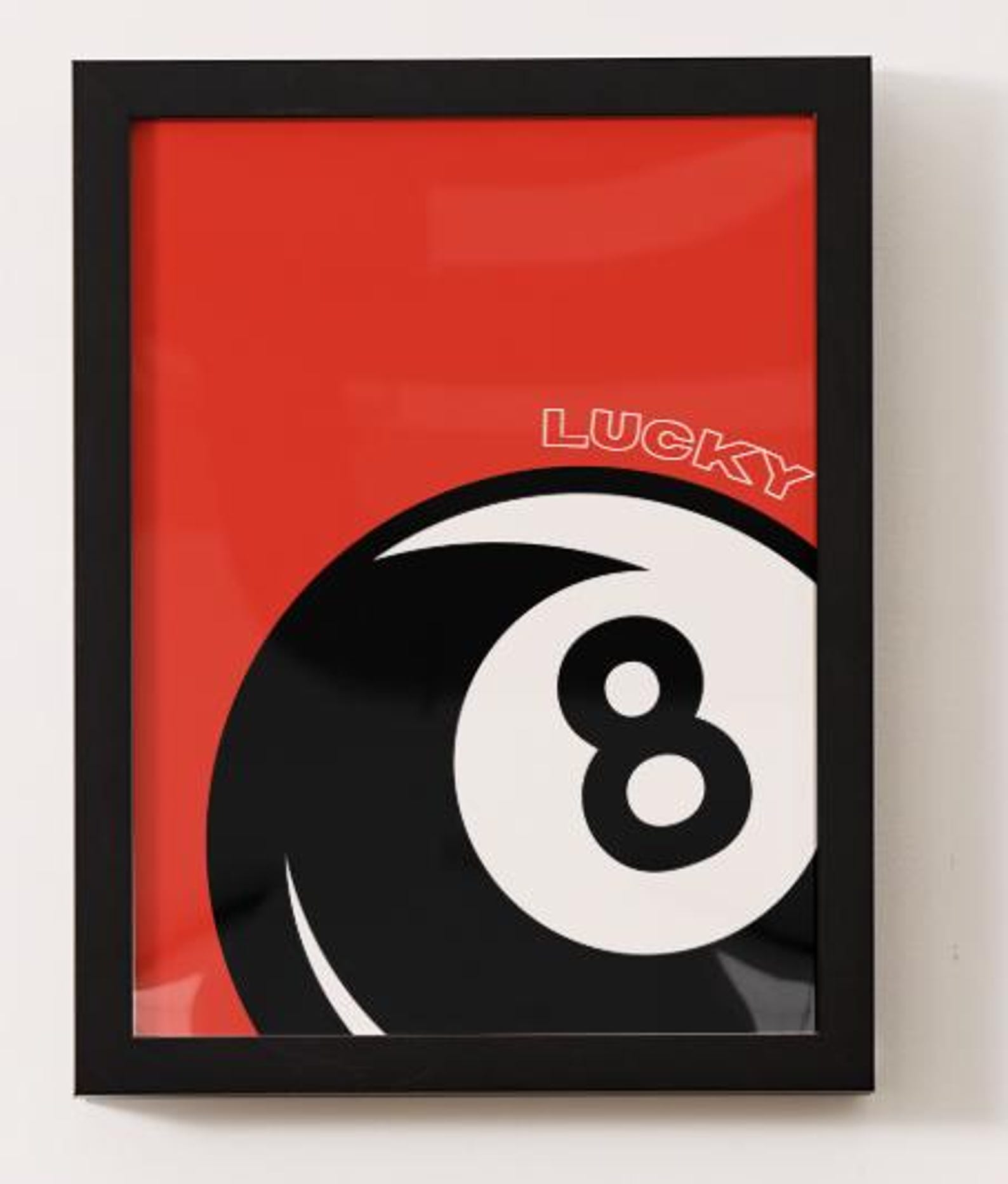 Lucky 8 Ball Print: Retro Billiards Wall Art (digital Download) - Etsy