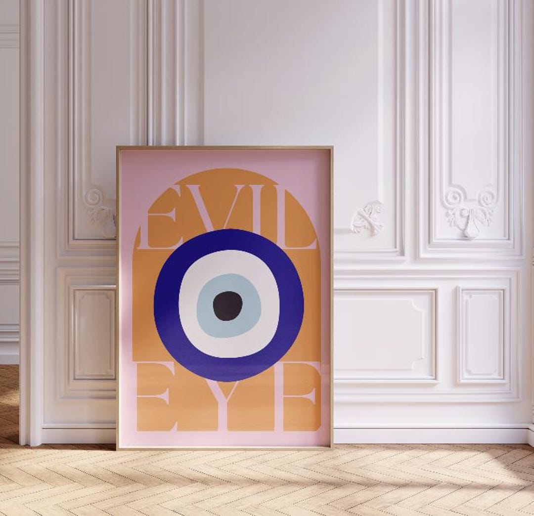 Evil Eye Digital Download – Modern Boho Wall Art, Spiritual Protection ...