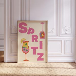 Spritz - Digital Download – Colorful Aperol Cocktail Wall Art, Retro ...