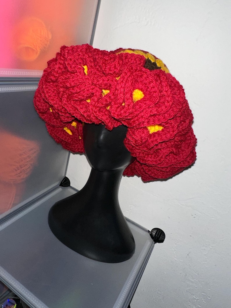Granny Square Flower Ruffle Hat - Etsy