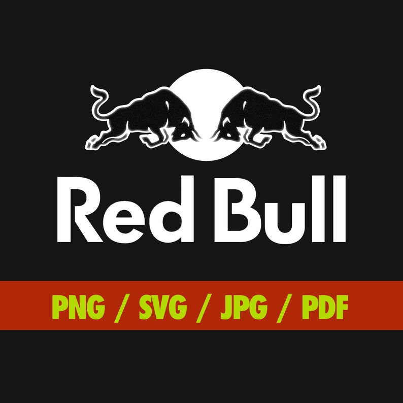 Red Bull Glowing Black and White SVG Glowing Bulls Digital Clipart ...