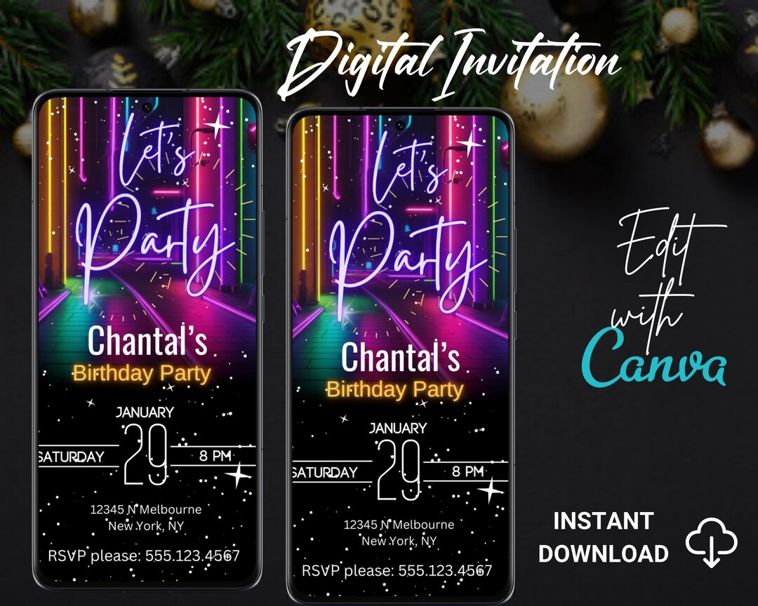 Digital Beer Party Invitation Let's Party Animated Men's Invite Perfect ...