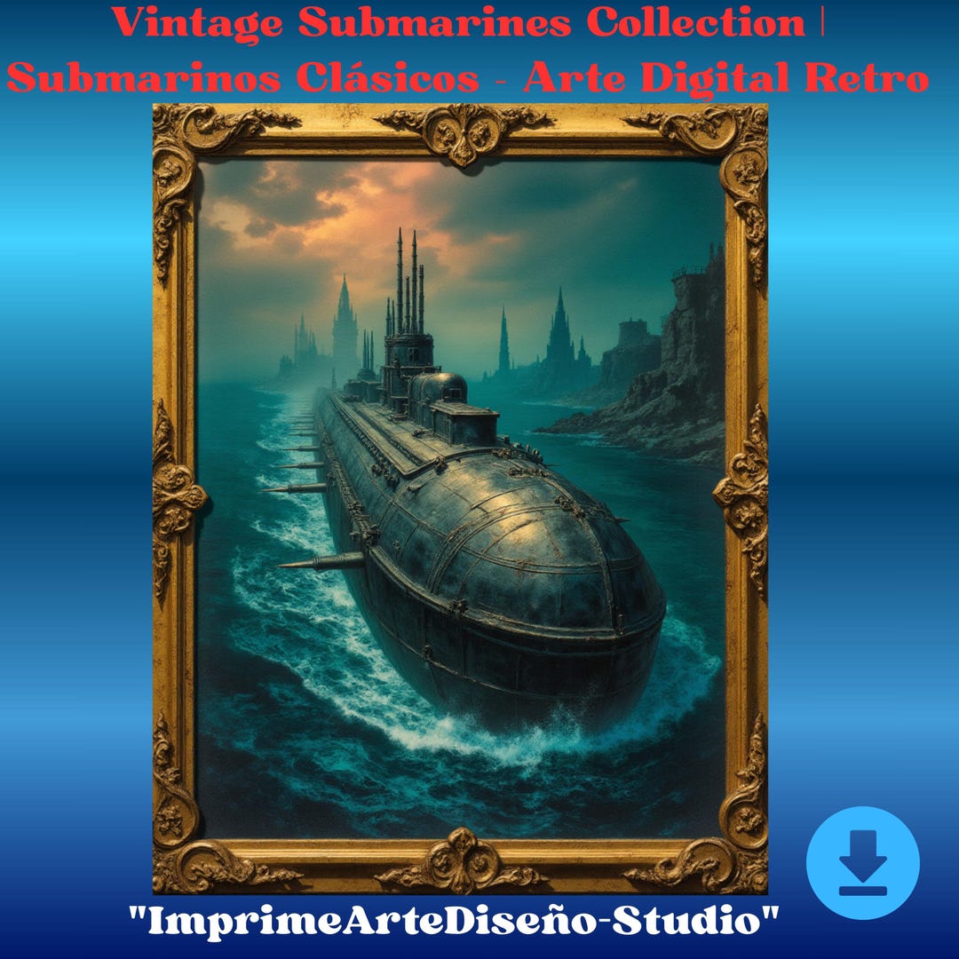 Vintage Submarines Collection Submarine Posters Steampunk Nautical Wall ...
