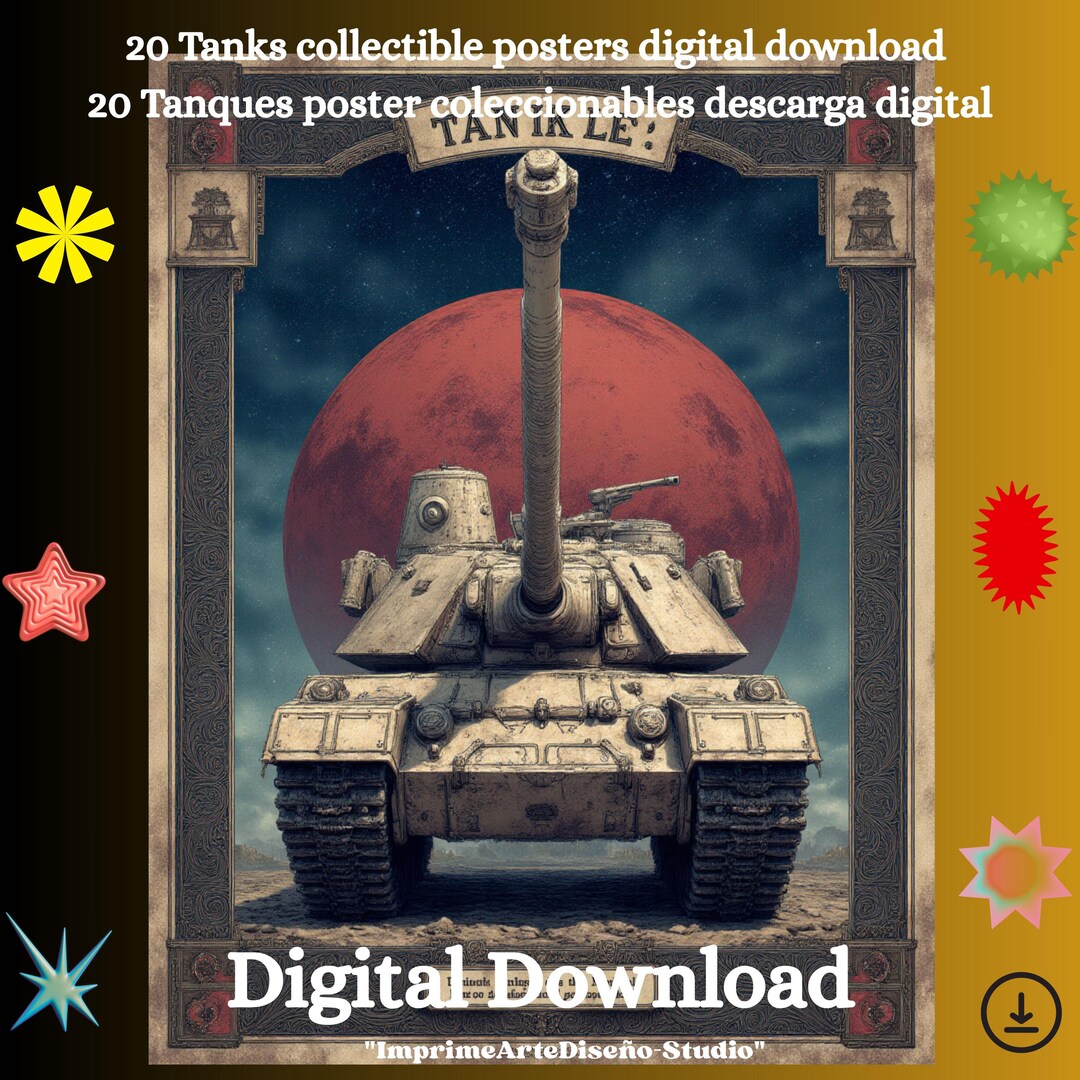20 Armored Tank Collectible Posters | Digital Download - Etsy