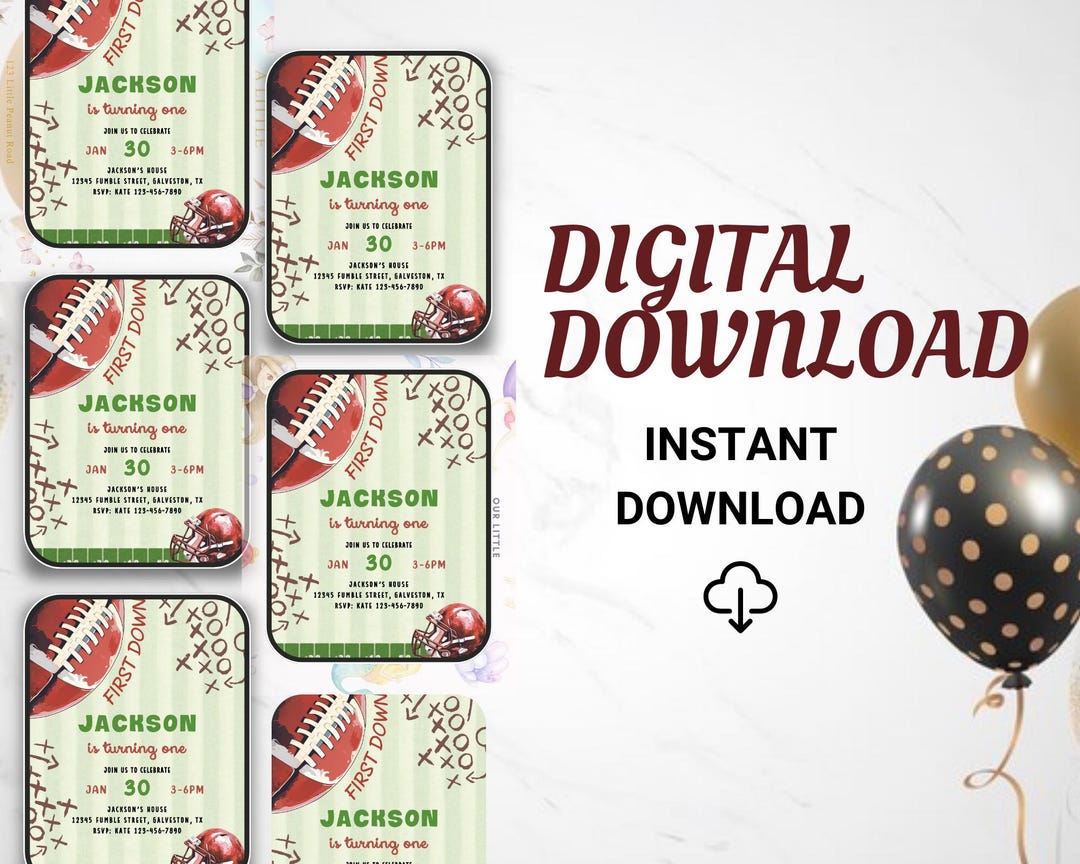 Football Birthday Invitation Template Football Party Invitation ...