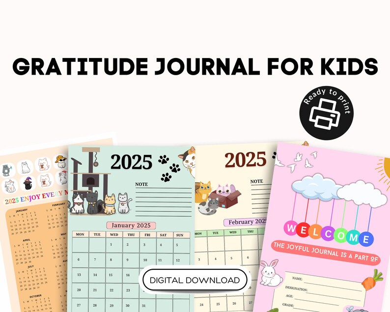 Printable Kids Daily Journal Kids Daily Gratitude Editable Diary for ...