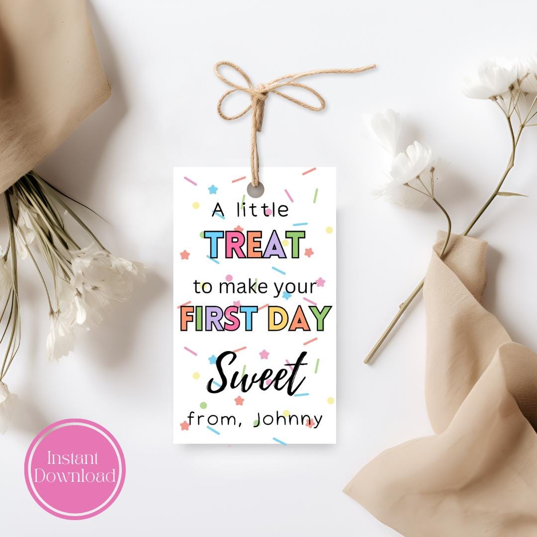 First Day of School Gift Tag Printable, Instant Download, Welcome Back ...