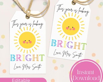 Back to School Gift Tags, My Future is Bright, Welcome Back, First Day ...