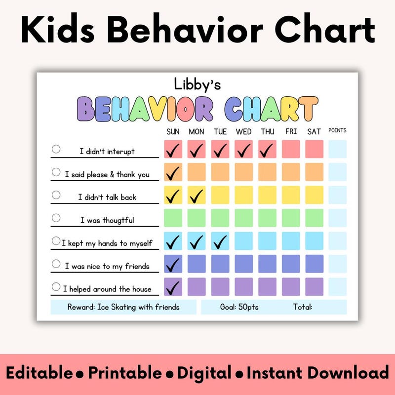Behavior Chart - Etsy