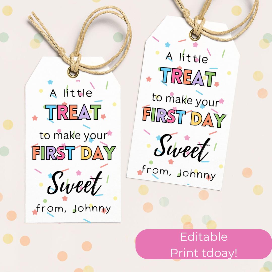 First Day of School Gift Tag Printable, Instant Download, Welcome Back ...