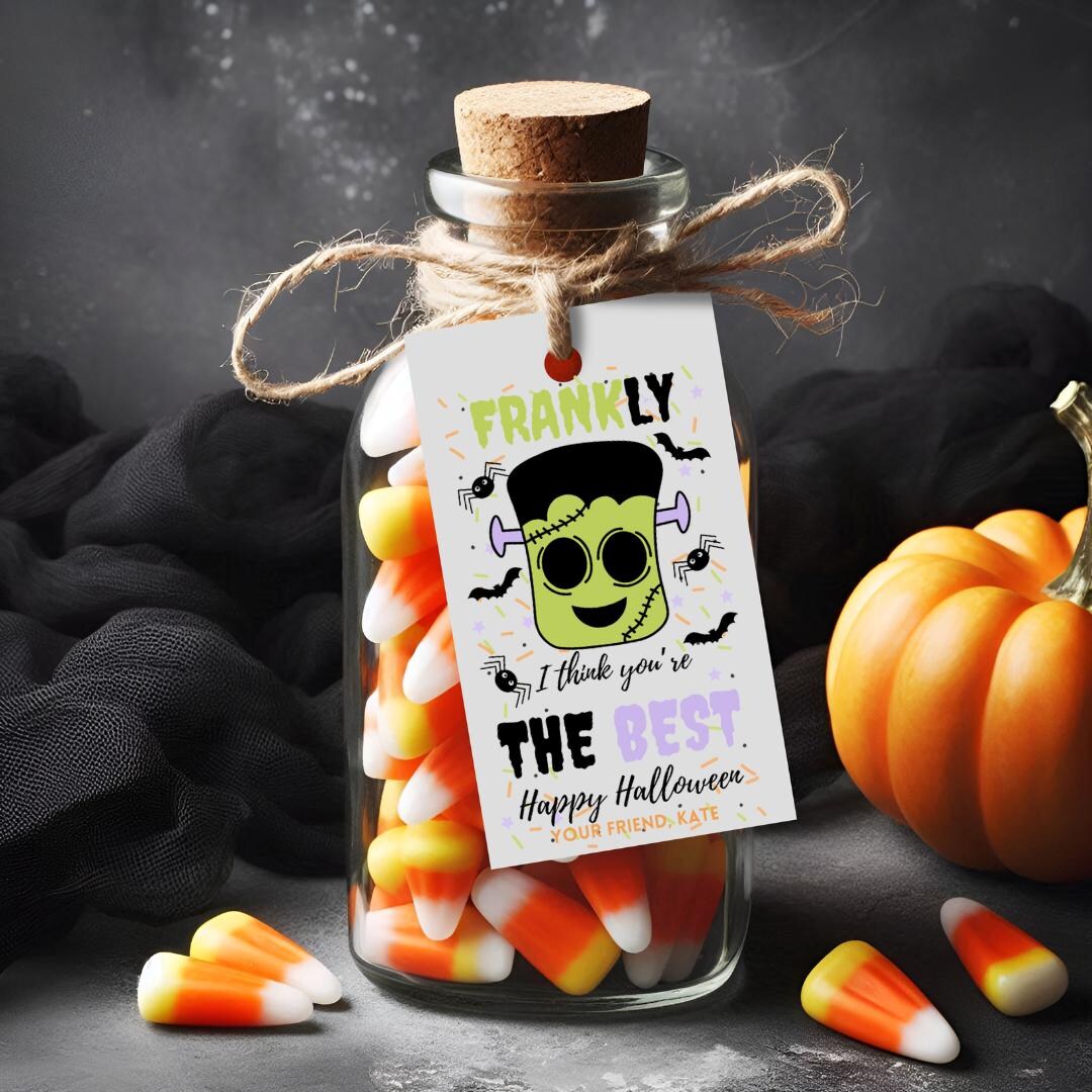 Editable Printable Halloween Party Treat Bag Gift Tags - Monster ...