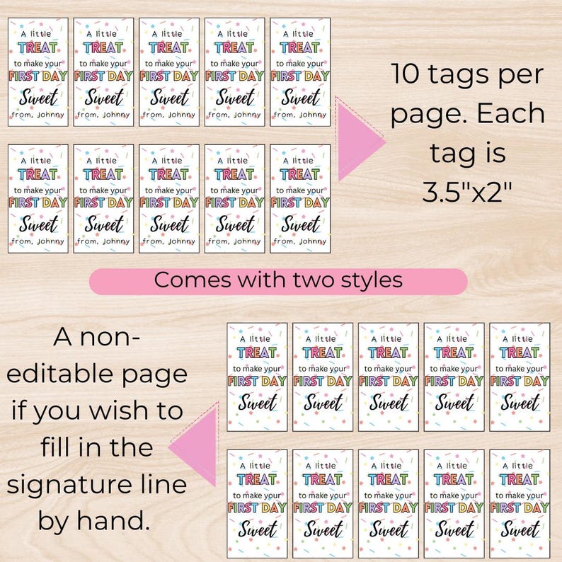 First Day of School Gift Tag Printable, Instant Download, Welcome Back ...