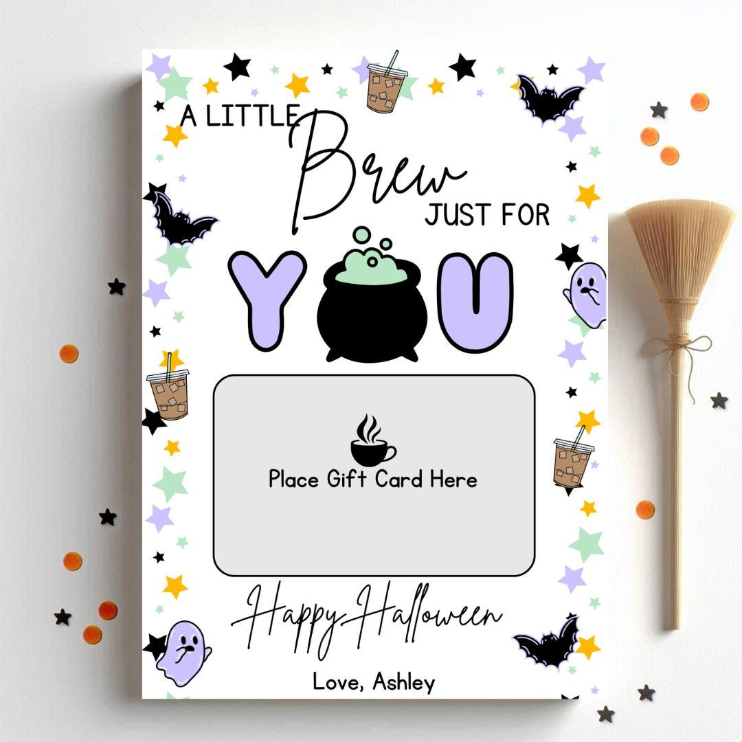 Editable Halloween Teacher Appreciation Gift Card Holder, Printable ...