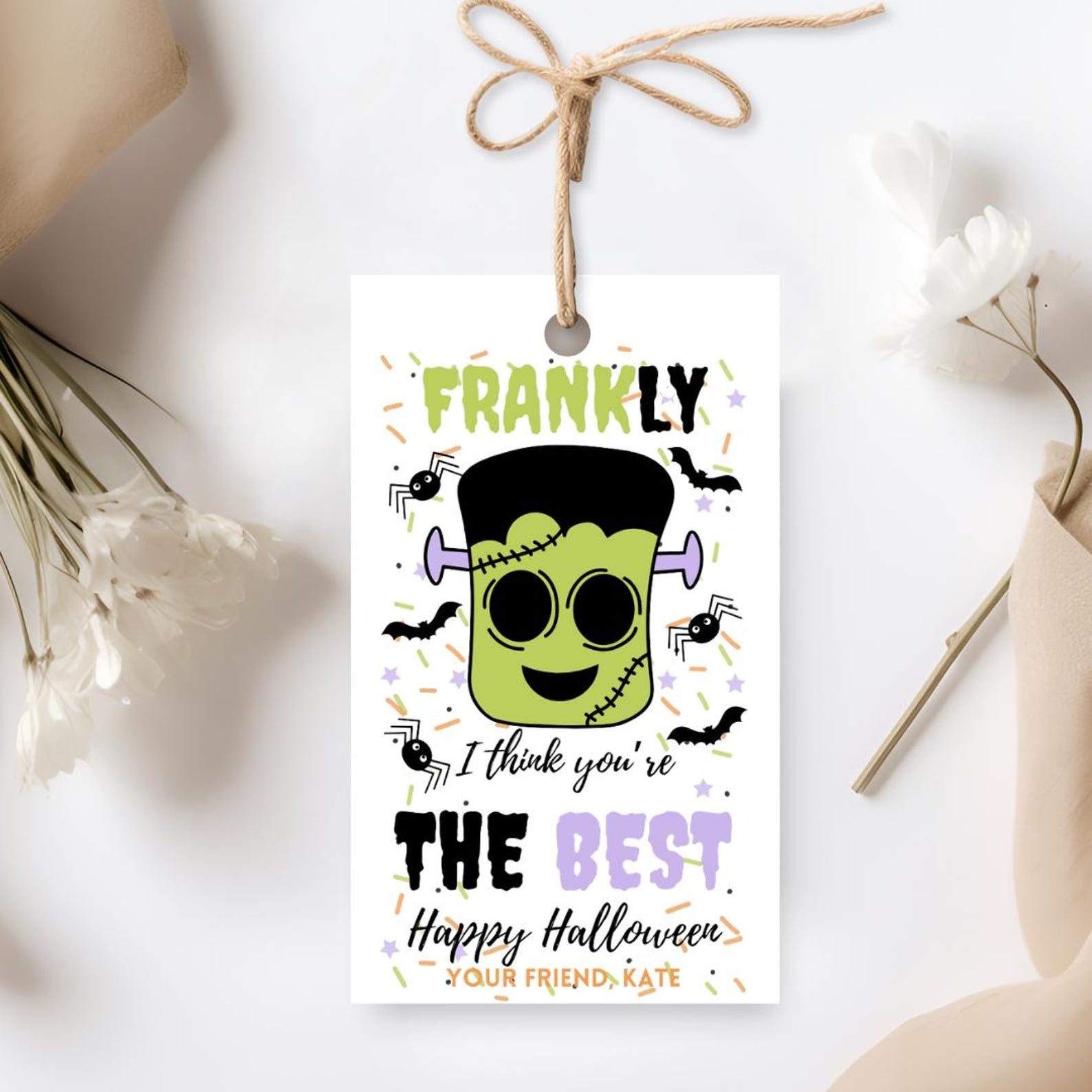 Editable Printable Halloween Party Treat Bag Gift Tags Monster ...