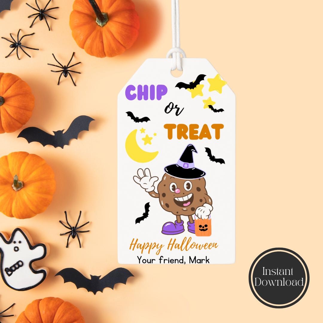 Editable Printable Halloween Party Treat Bag Gift Tags Cookies ...