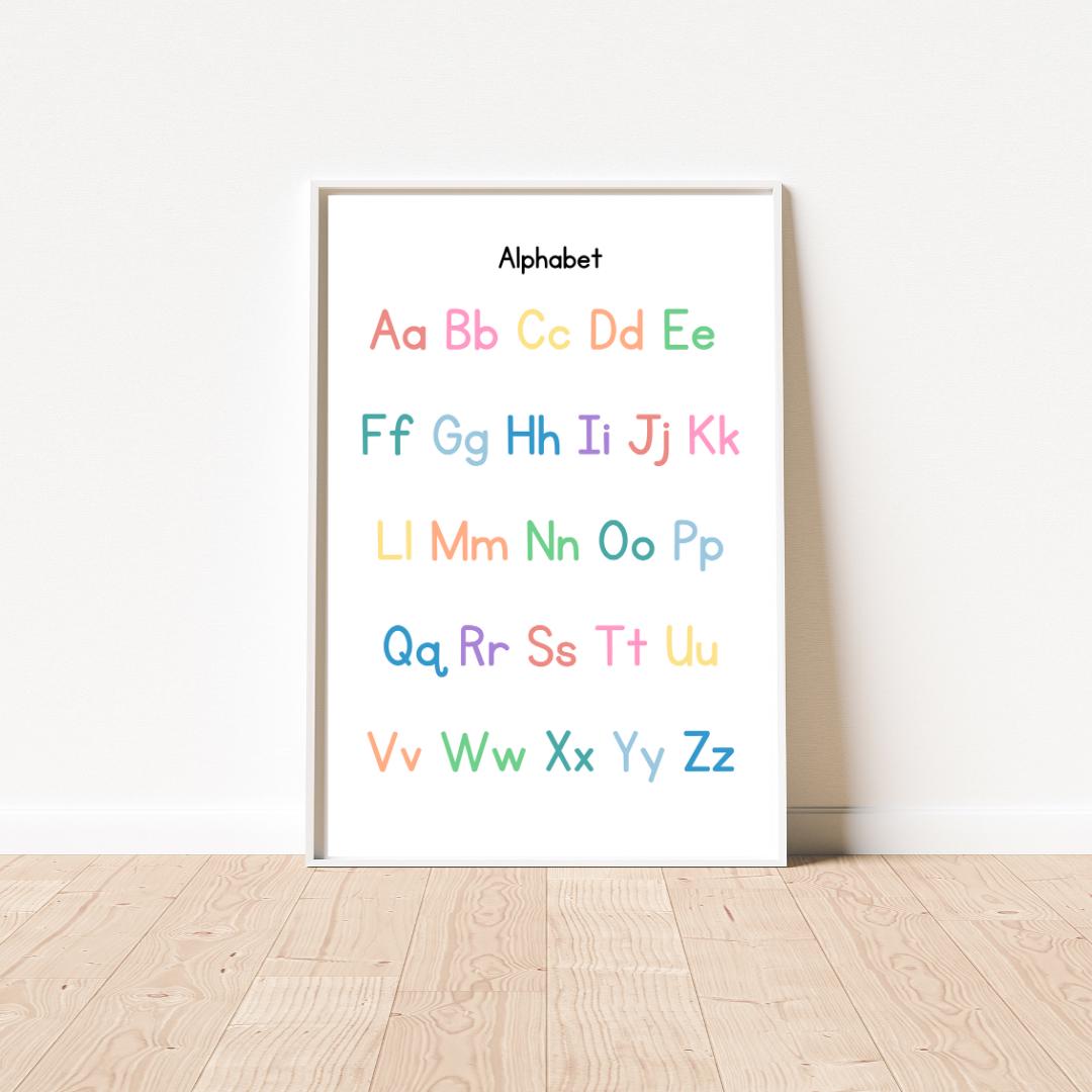 Educational ABC & ASL Alphabet Chart Posters, Montessori Homeschool ...