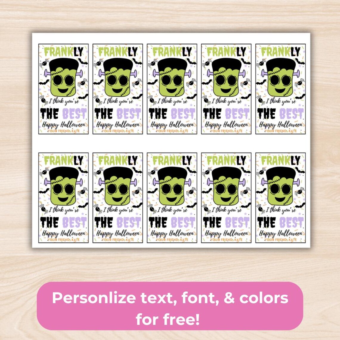 Editable Printable Halloween Party Treat Bag Gift Tags - Monster ...