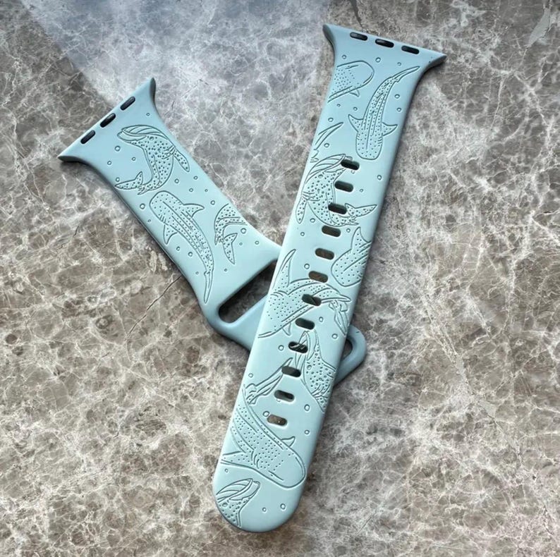 Whale Shark Apple Watch Strap - Ocean Silicone Watch Band - Etsy