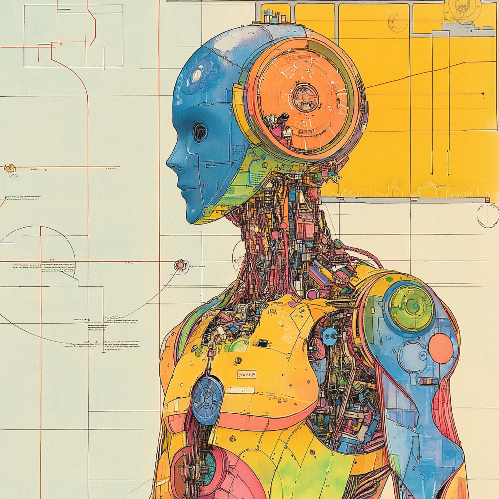 Colored Diagram of the Inner and Outer Complex of Humanoid Robot - Etsy