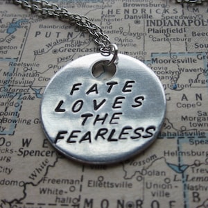 Fate Loves the Fearless - Metal Hand Stamped Necklace or Key Chain - Etsy