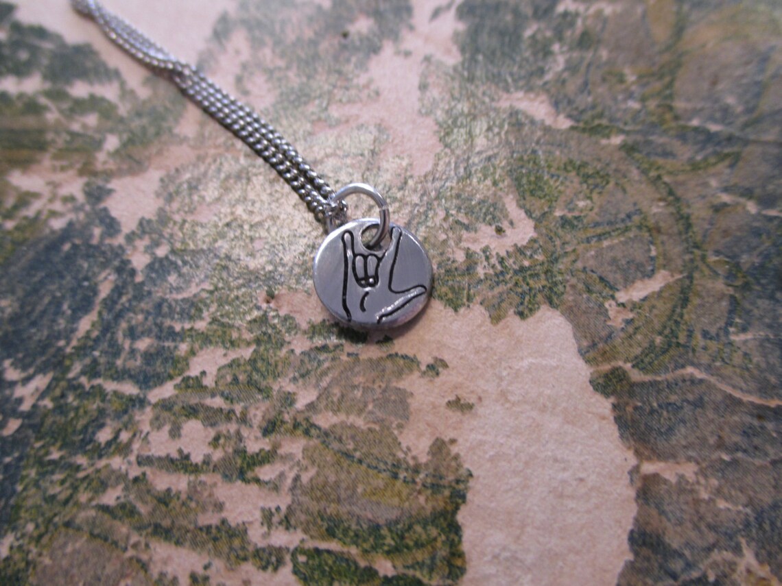 The June Necklace ASL I Love You Necklace - Etsy