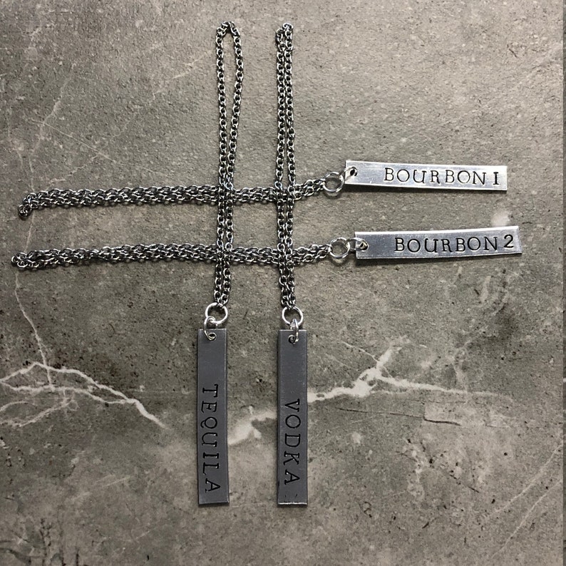 Custom Hand Stamped Decanter Tag Bar - Etsy