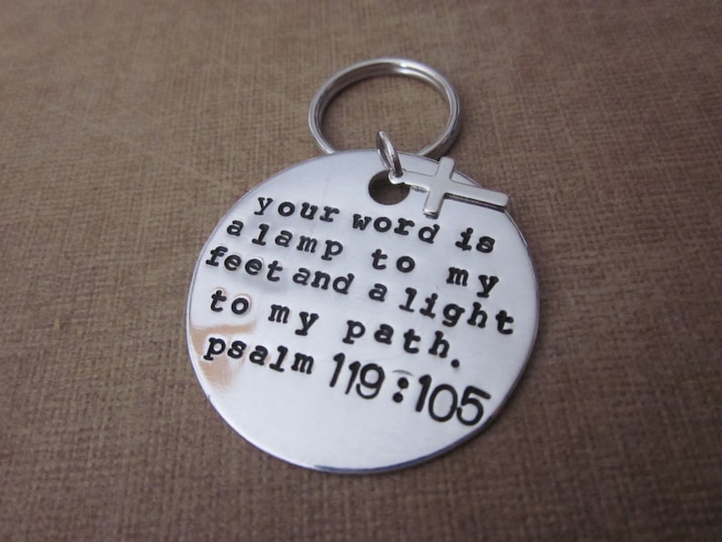 The Gerald Key Chain - Custom Message Hand Stamped Key Chain - Large - Etsy