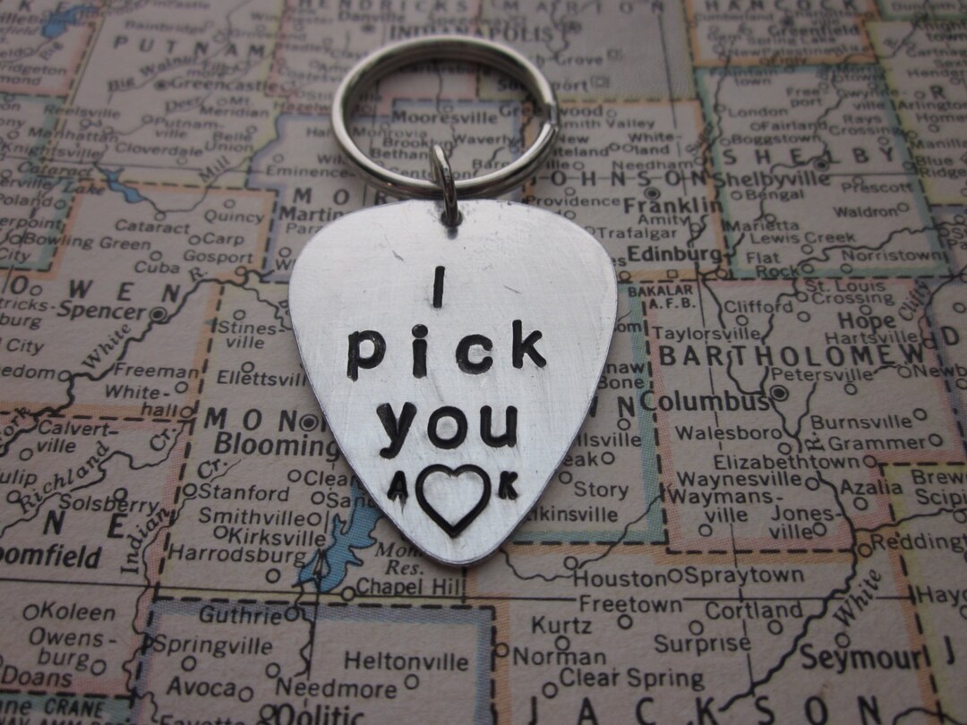 The Anthony Pick Key Chain - Custom Guitar Pick Key Chain - Etsy
