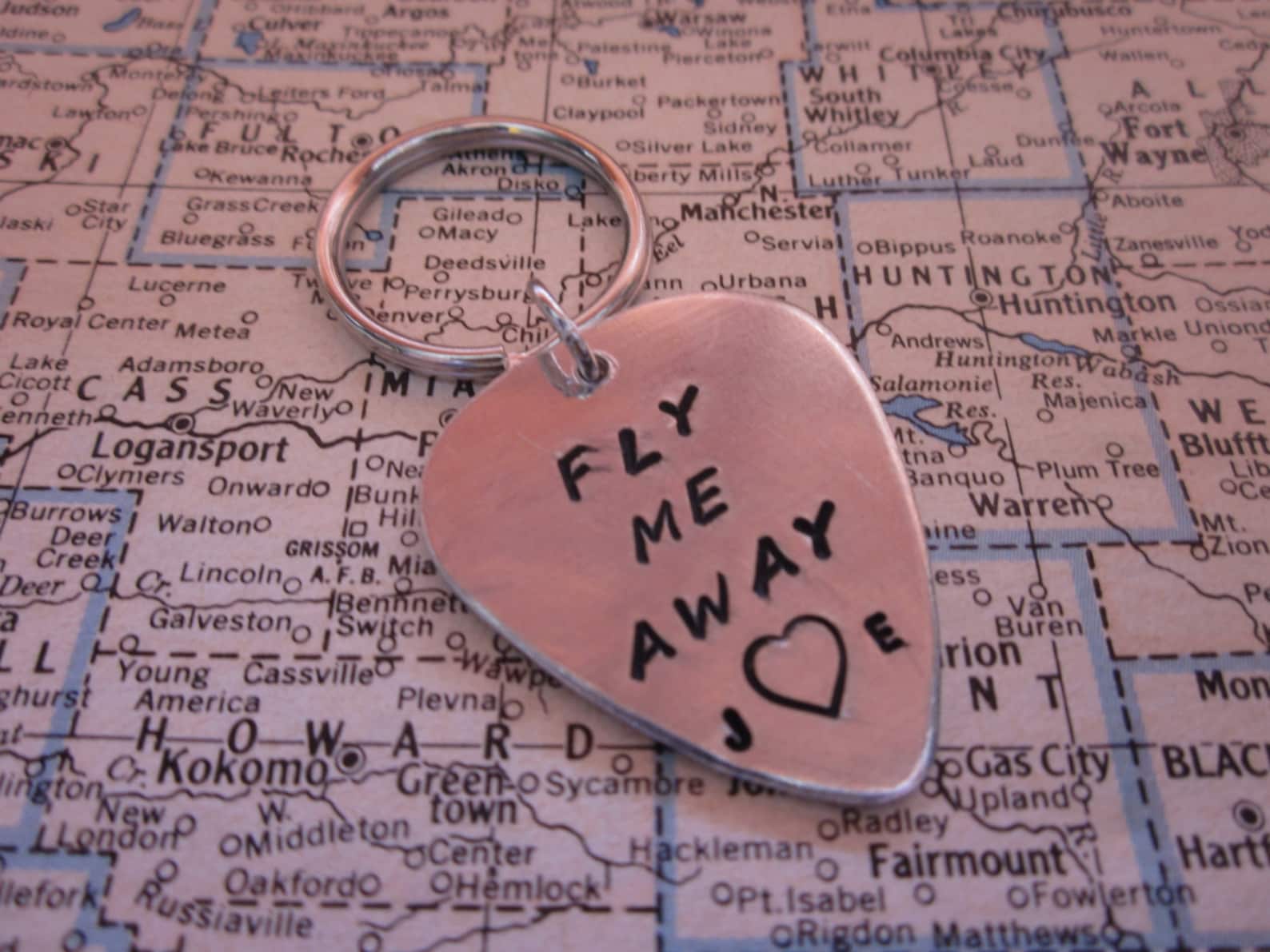 The Anthony Pick Key Chain Custom Guitar Pick Key Chain | Etsy