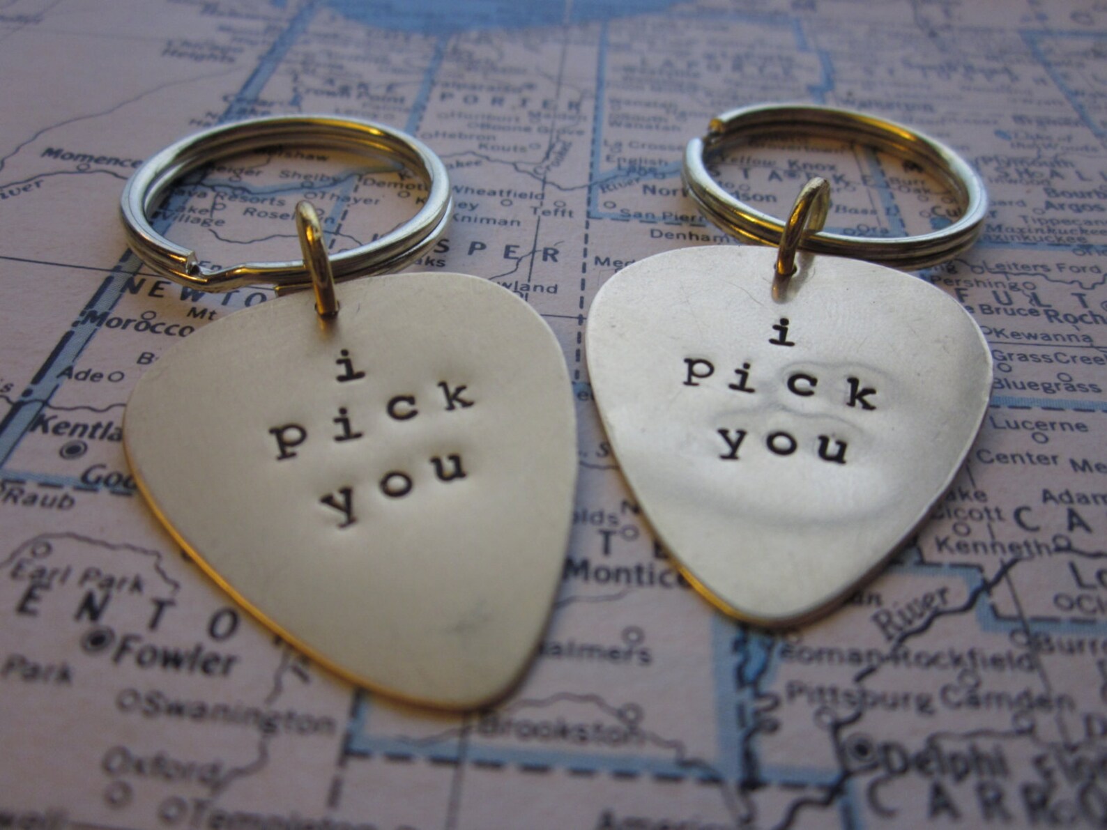 The Anthony Pick Key Chain Custom Guitar Pick Key Chain | Etsy