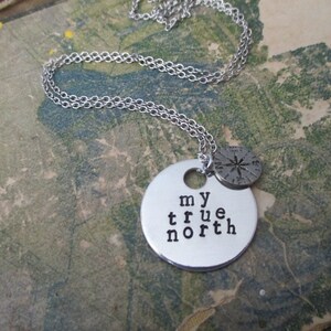 My True North - Metal Hand Stamped Necklace - Etsy