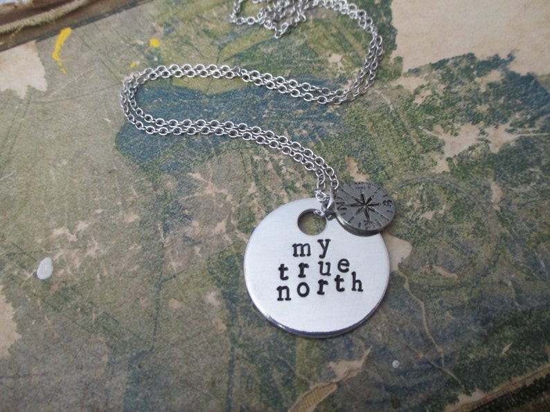 My True North - Metal Hand Stamped Necklace - Etsy