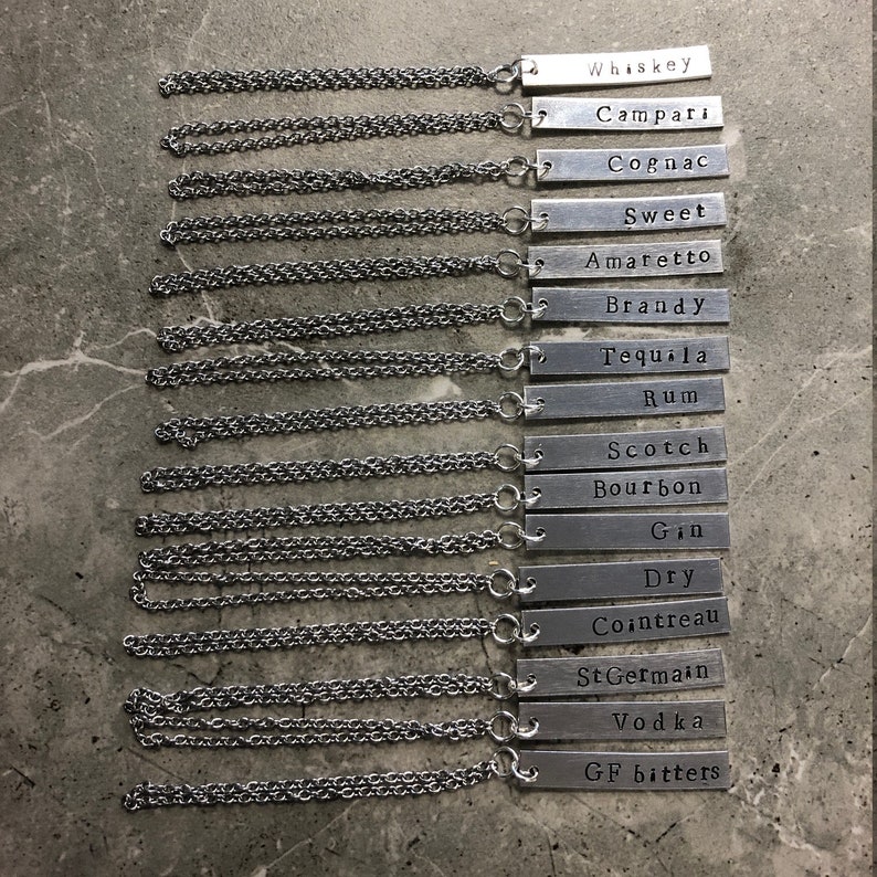 Custom Hand Stamped Decanter Tag Bar - Etsy