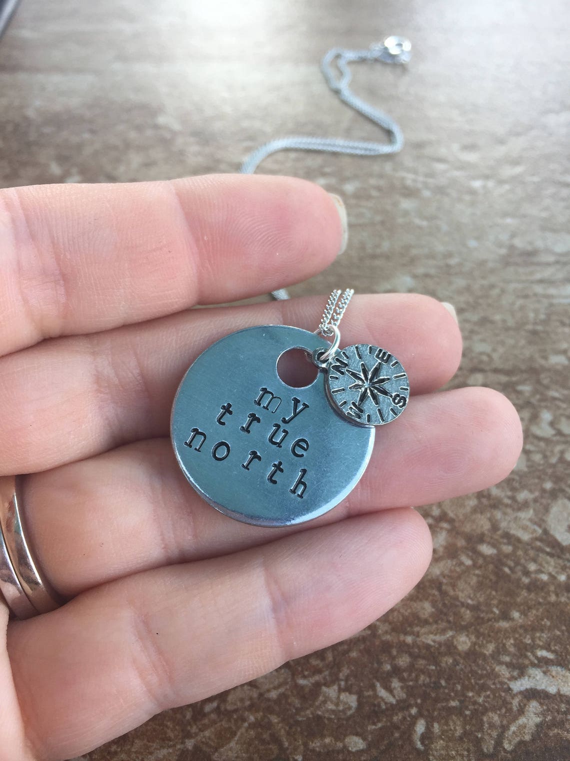 My True North - Metal Hand Stamped Necklace - Etsy