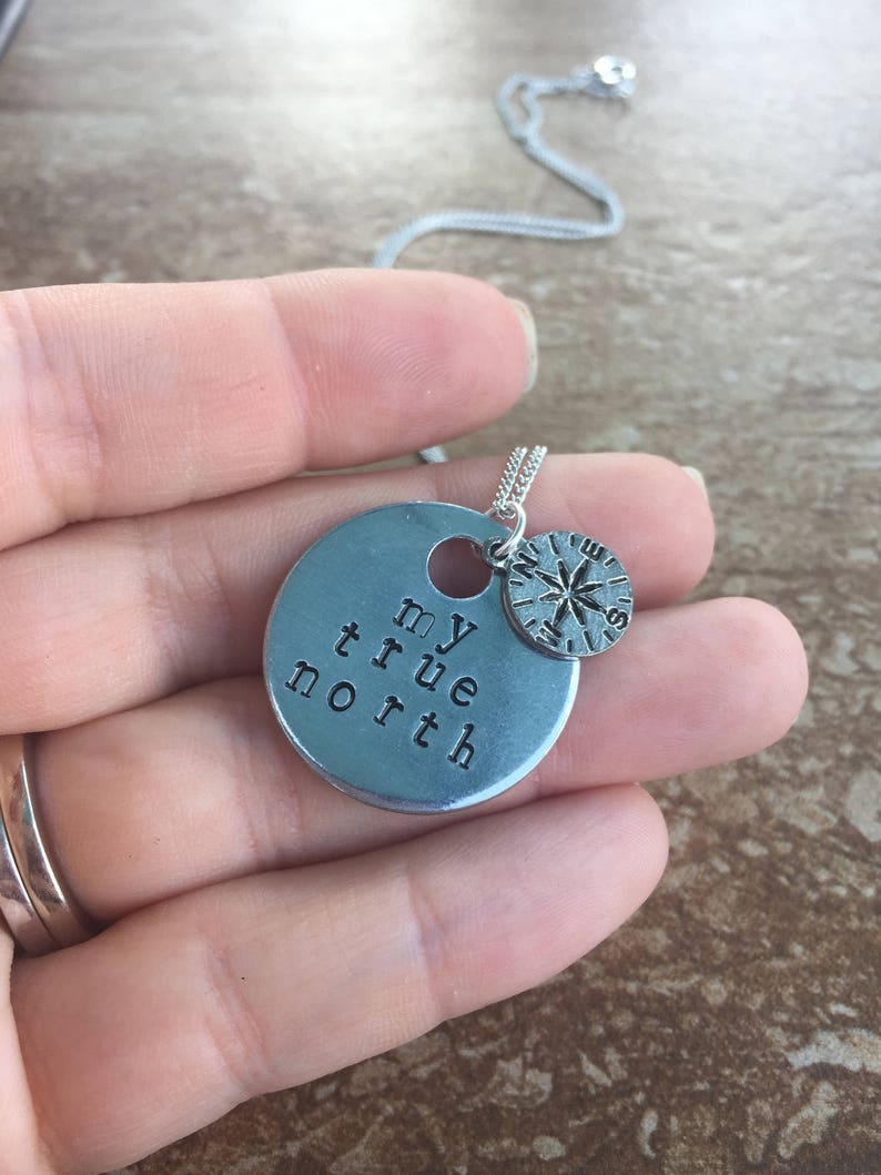 My True North - Metal Hand Stamped Necklace - Etsy