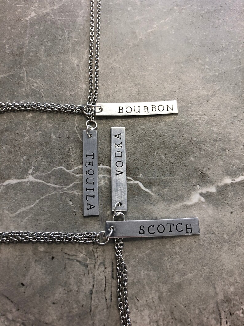 Custom Hand Stamped Decanter Tag Bar - Etsy