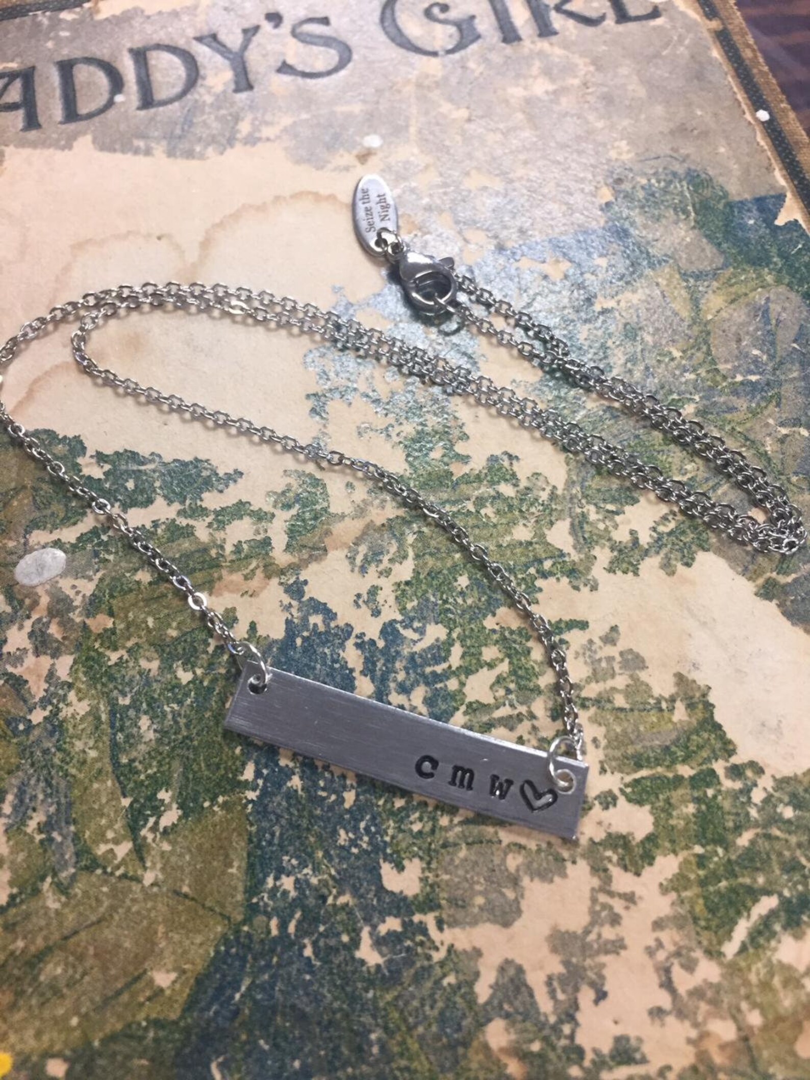 The Sally Necklace - Hand Stamped Name Plate Necklace - Small - Etsy