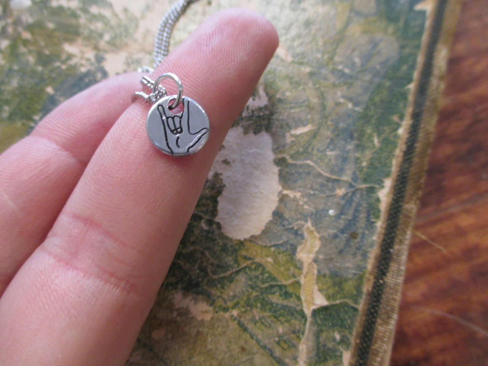 The June Necklace ASL I Love You Necklace - Etsy