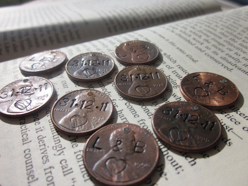 Custom Wedding Pennies - Set of 2 - Featured in Etsy Finds - Etsy