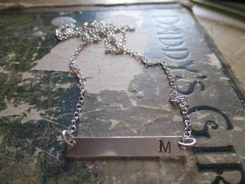 The Sally Necklace - Hand Stamped Name Plate Necklace - Small - Etsy
