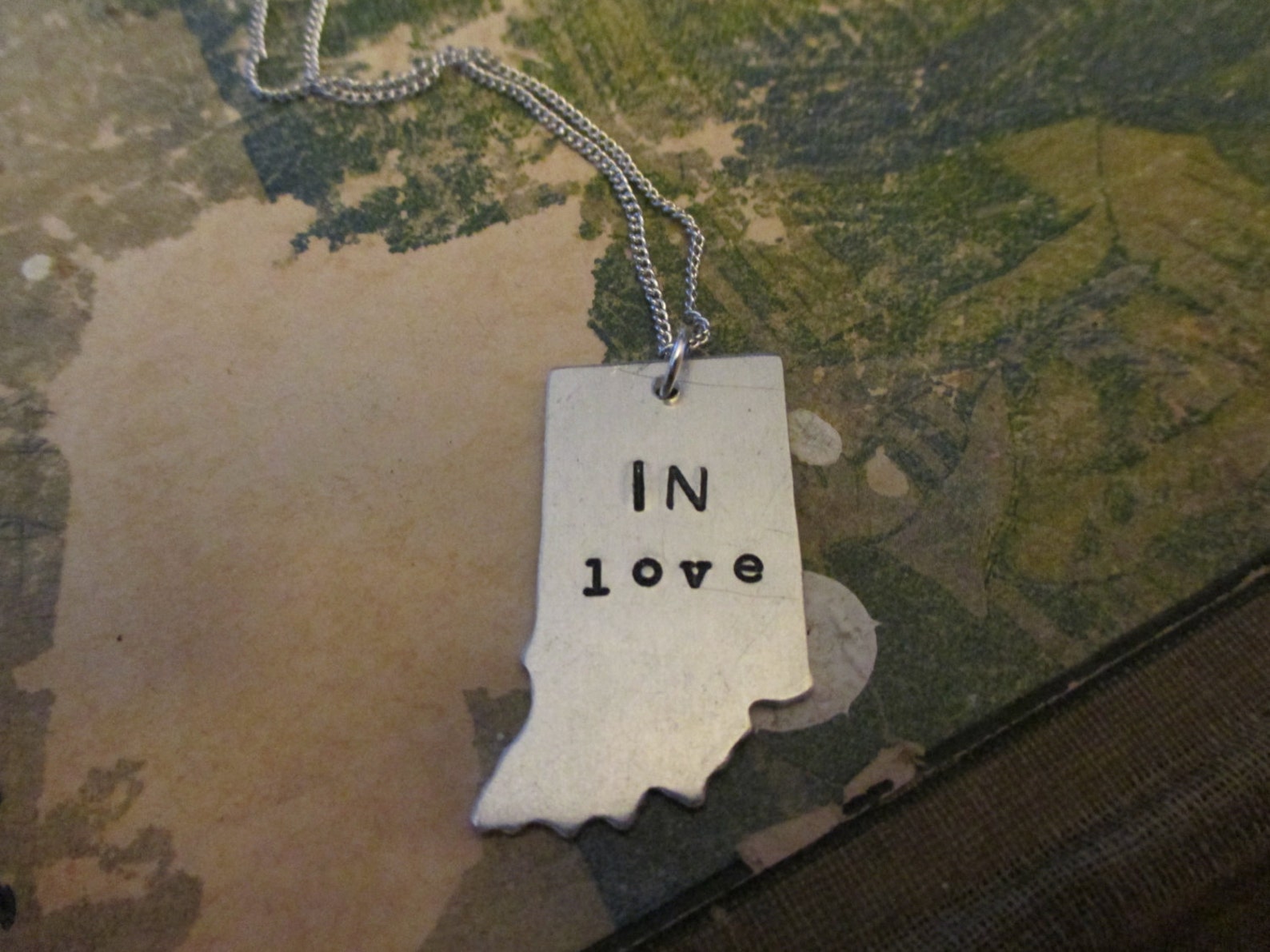 The Edith Necklace - Indiana Love Pendant Necklace or Key Chain - Etsy