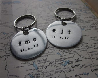 The Gerald Key Chain Custom Message Hand Stamped Key Chain | Etsy