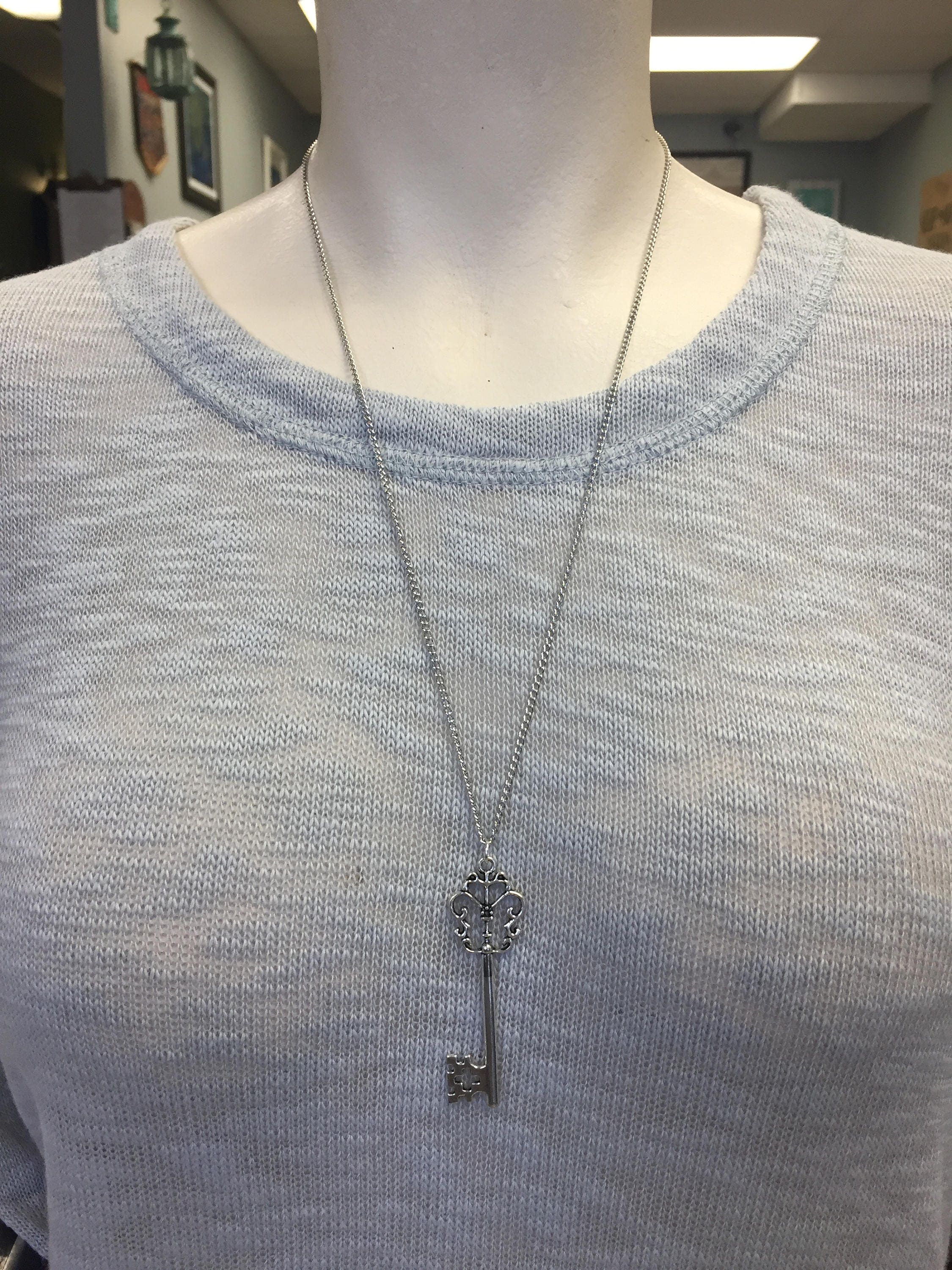 The Mindy Necklace - Large Skeleton Key Necklace - Etsy