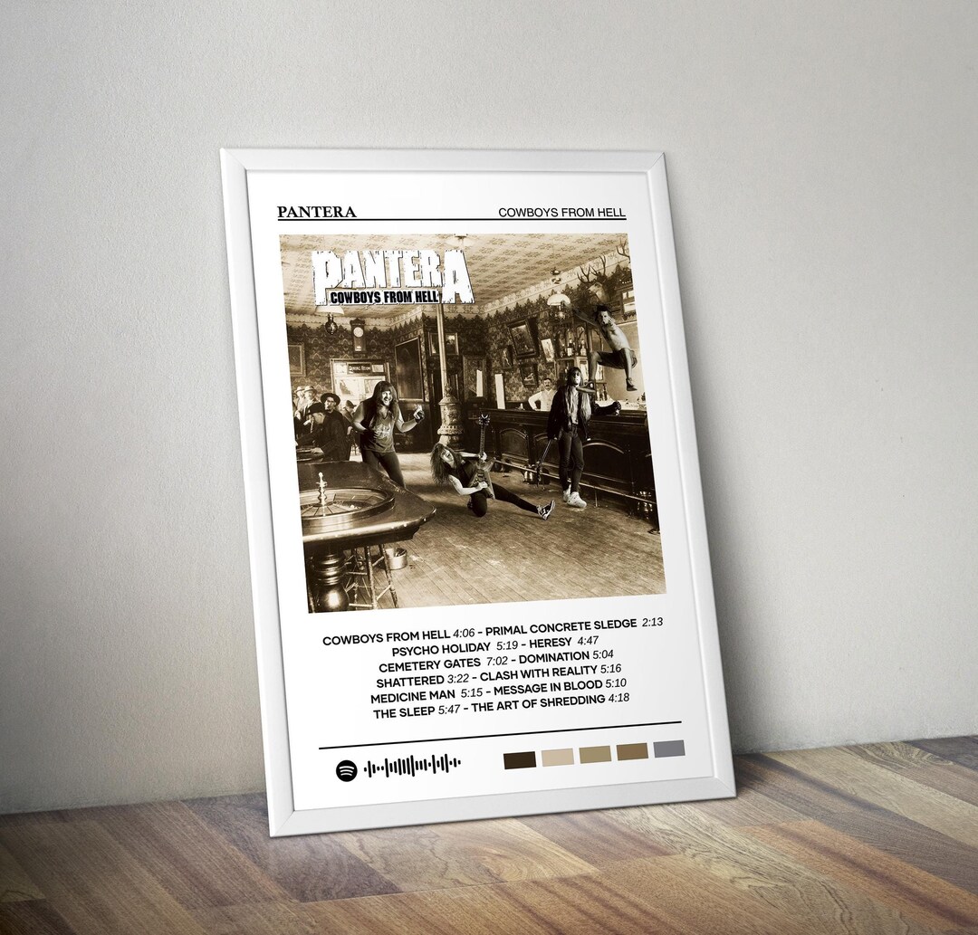 Pantera Poster Cowboys From Hell Poster Album Poster Print Album Cover ...