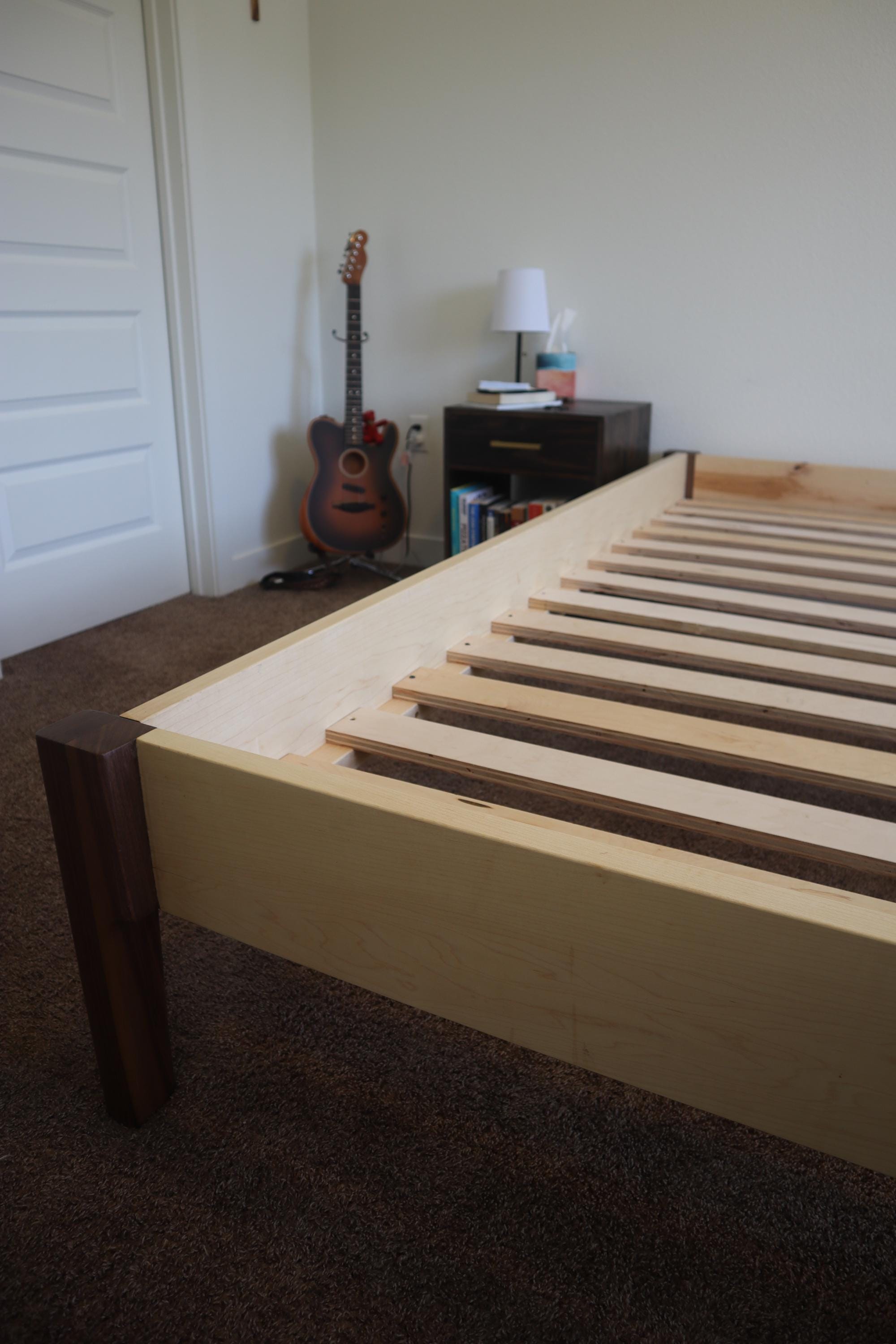 Walnut and Maple Bed Frame - Etsy