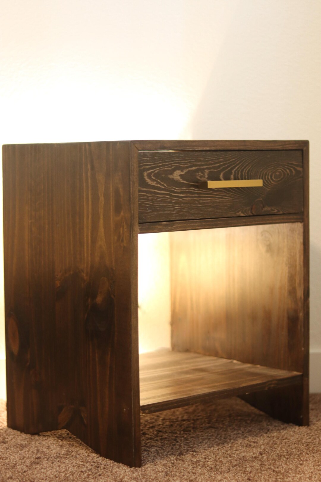 Simple Night Stand With Waterfall Design - Etsy