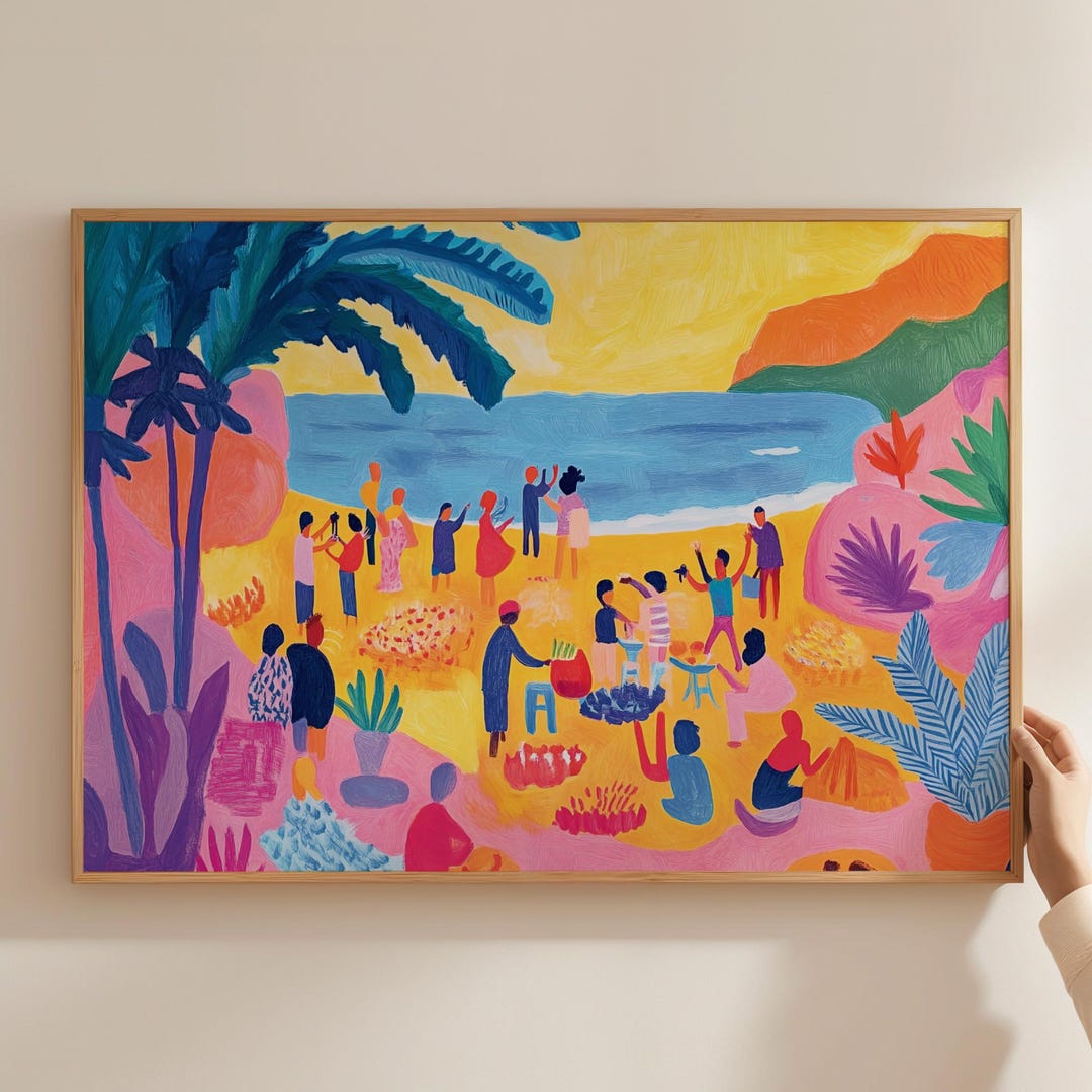 Henri Matisse Funny Beach Paintings, Abstract Coastal Colorful Art ...