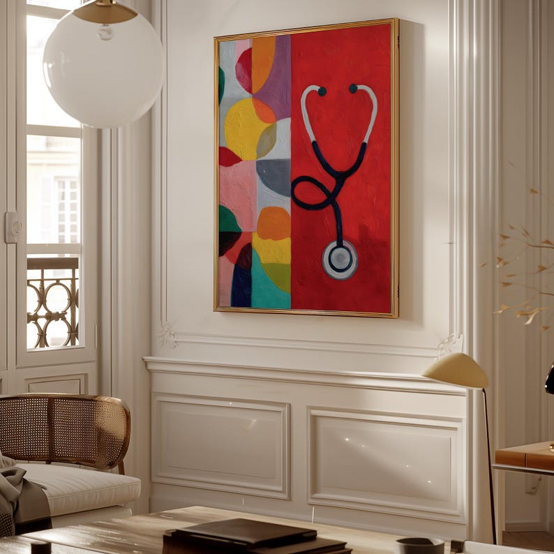 Doctor Stethoscope Abstract Art, Modern Medical Prints, Printable ...
