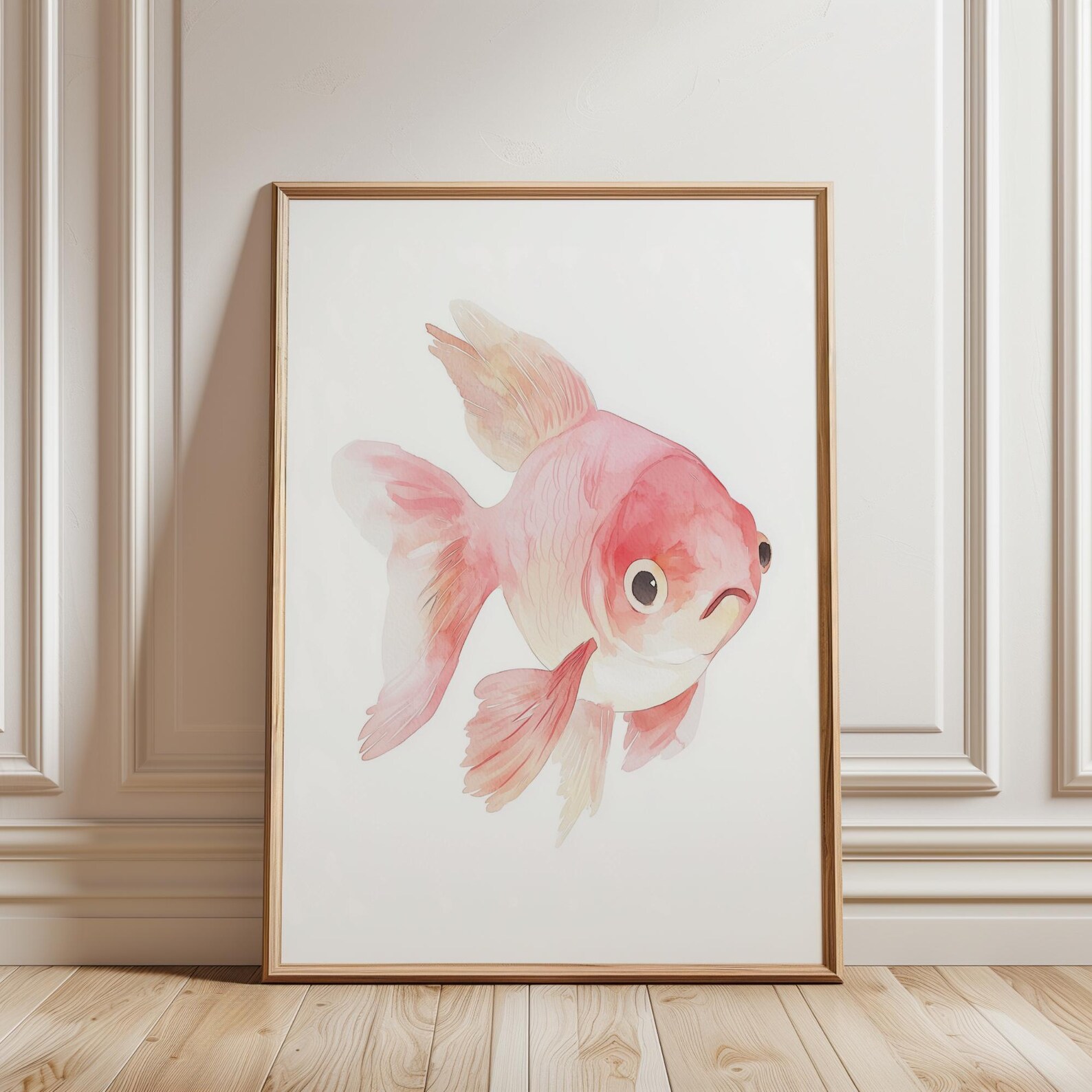 Japanese Ryukin Goldfish Wall Art, Watercolor Red Fish Print, Fish ...