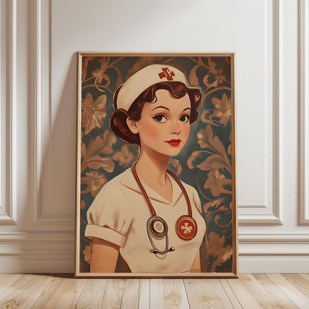 Vintage Woman Nurse Posters, Retro Medical Nursing Prints, Healthcare ...